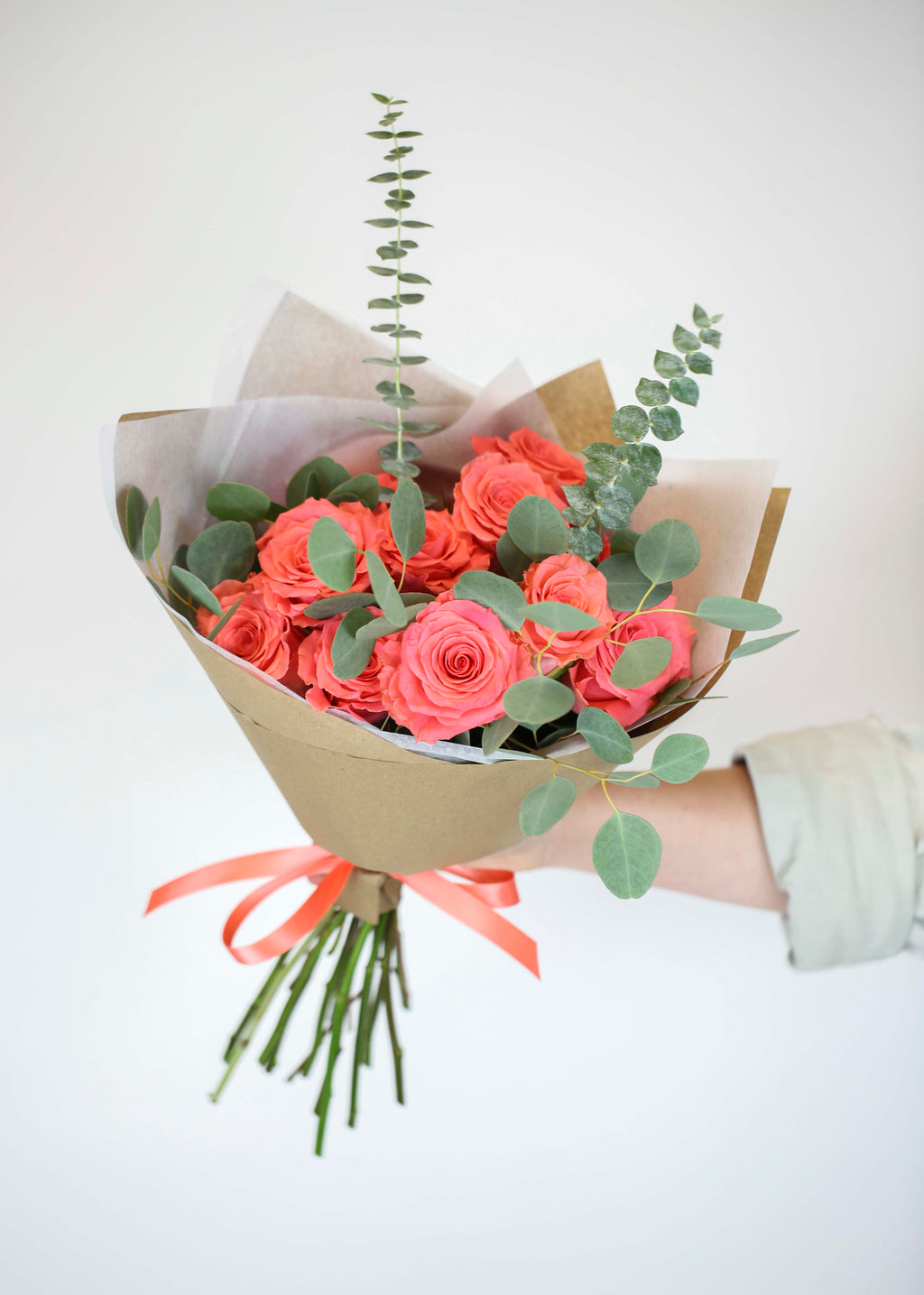 One Dozen Rose Wrapped Bouquet – Bride and Bloom